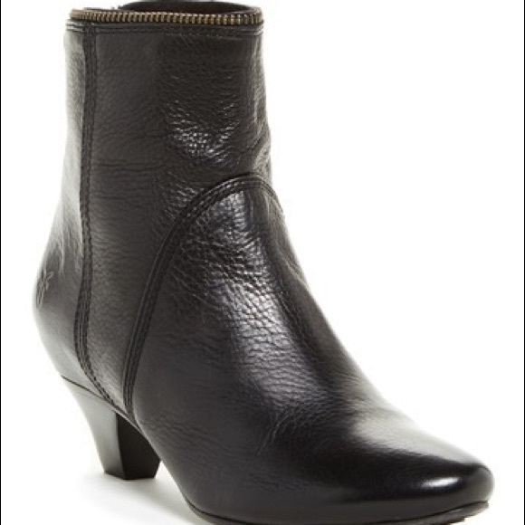 Frye | Shoes | Frye Black Leather Ankle Boots Steffi Zip Short | Poshmark